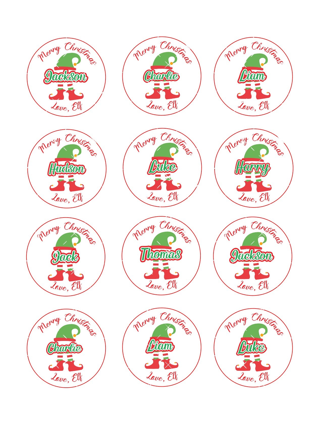 Personalised Elf Cupcake Toppers Icing Sheet – Cake Toppers by Chloe