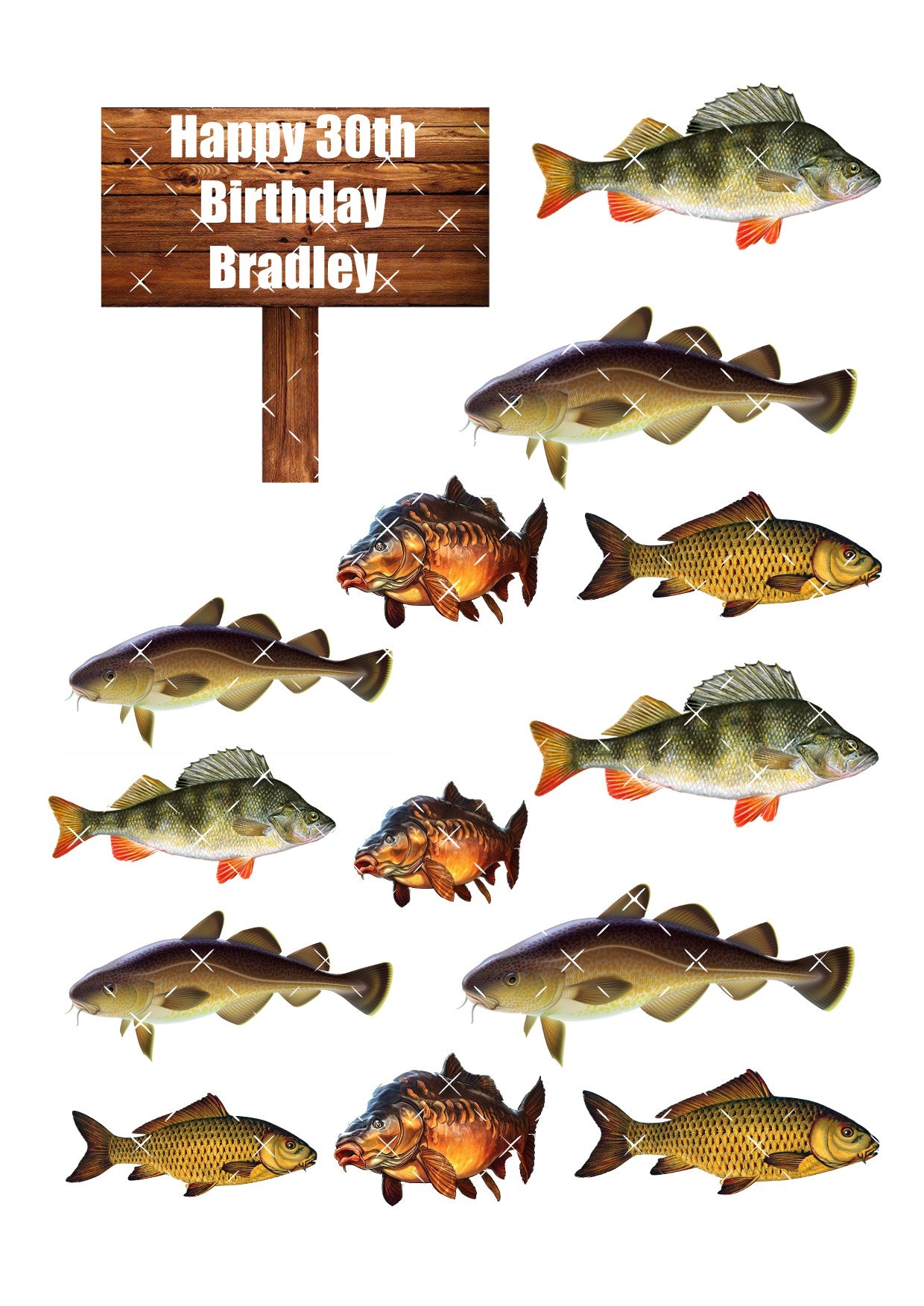 Fishing Icing Sheet – Cake Toppers by Chloe