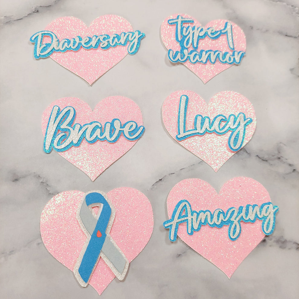 Diabetes Glitter Card Cupcake Toppers – Cake Toppers by Chloe