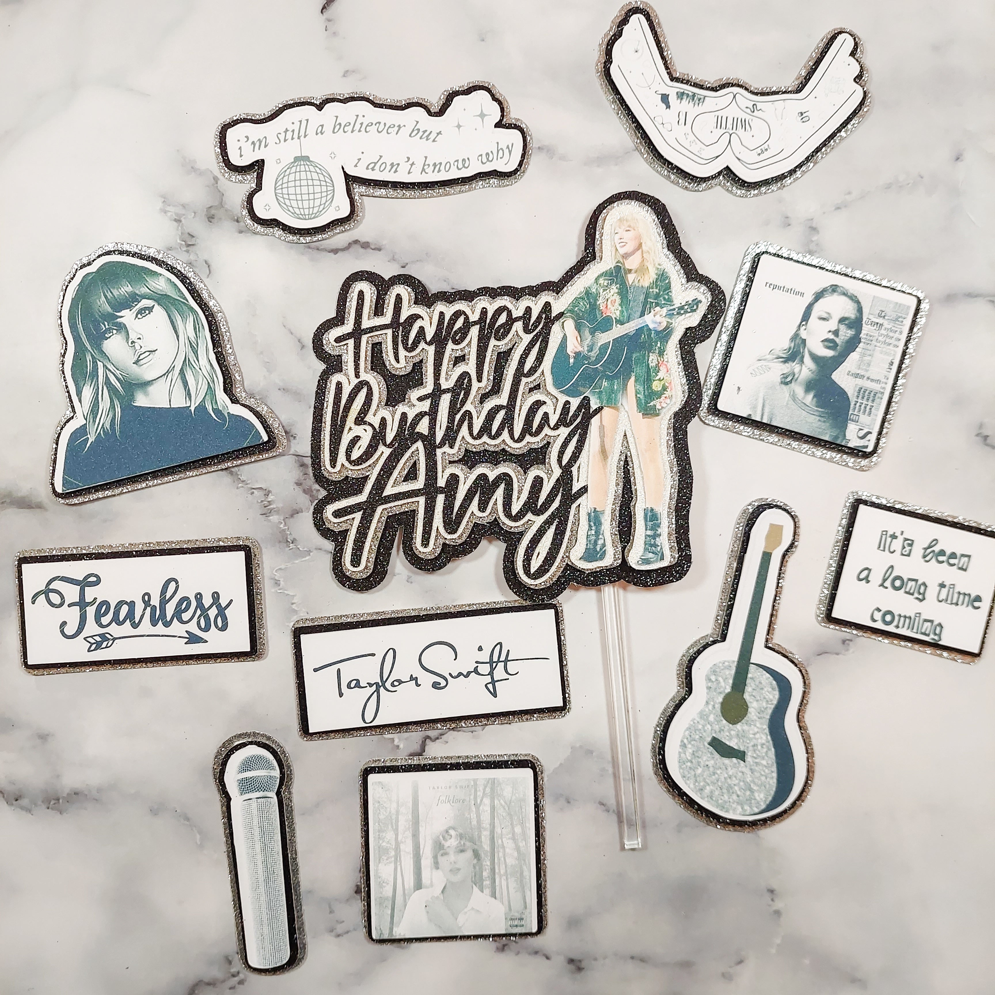 Taylor Swift Cake Topper Set – Cake Toppers by Chloe