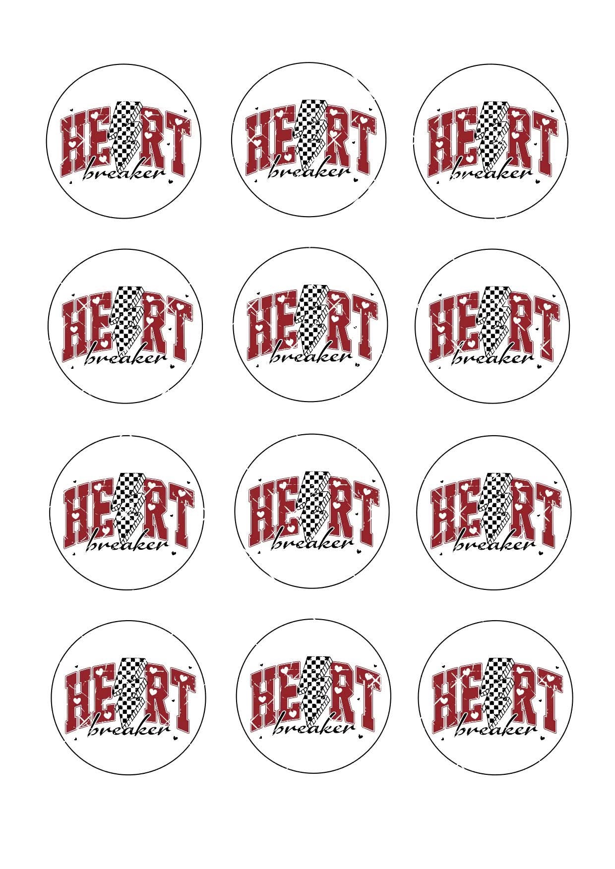 Heart Breaker Valentines Icing Sheet Cupcake Toppers – Cake Toppers by ...