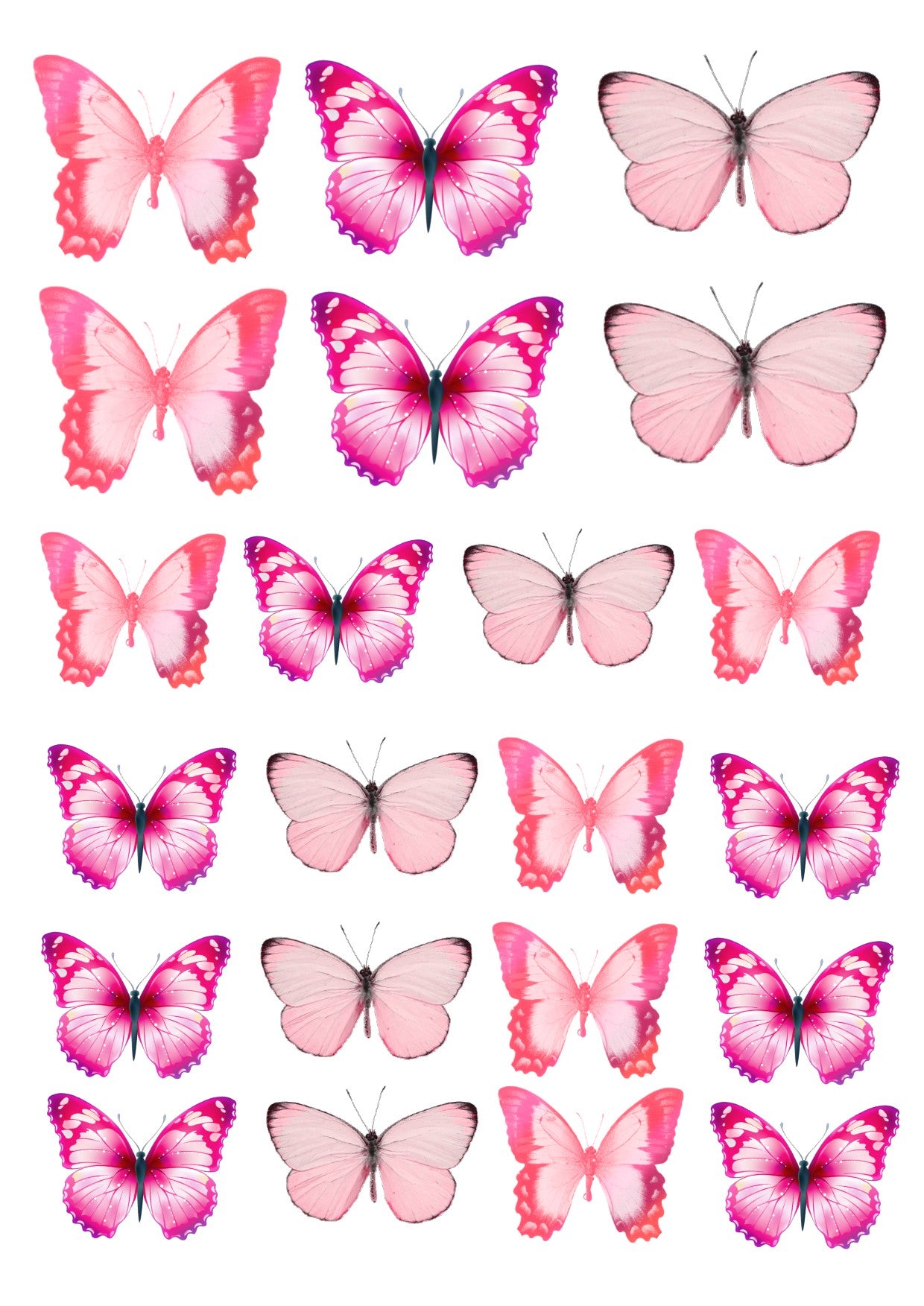 Pink Rice Paper Butterfly Toppers – Cake Toppers by Chloe