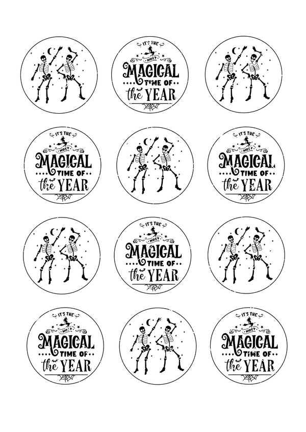 Skeleton Halloween Icing Sheet Cupcake Toppers – Cake Toppers by Chloe
