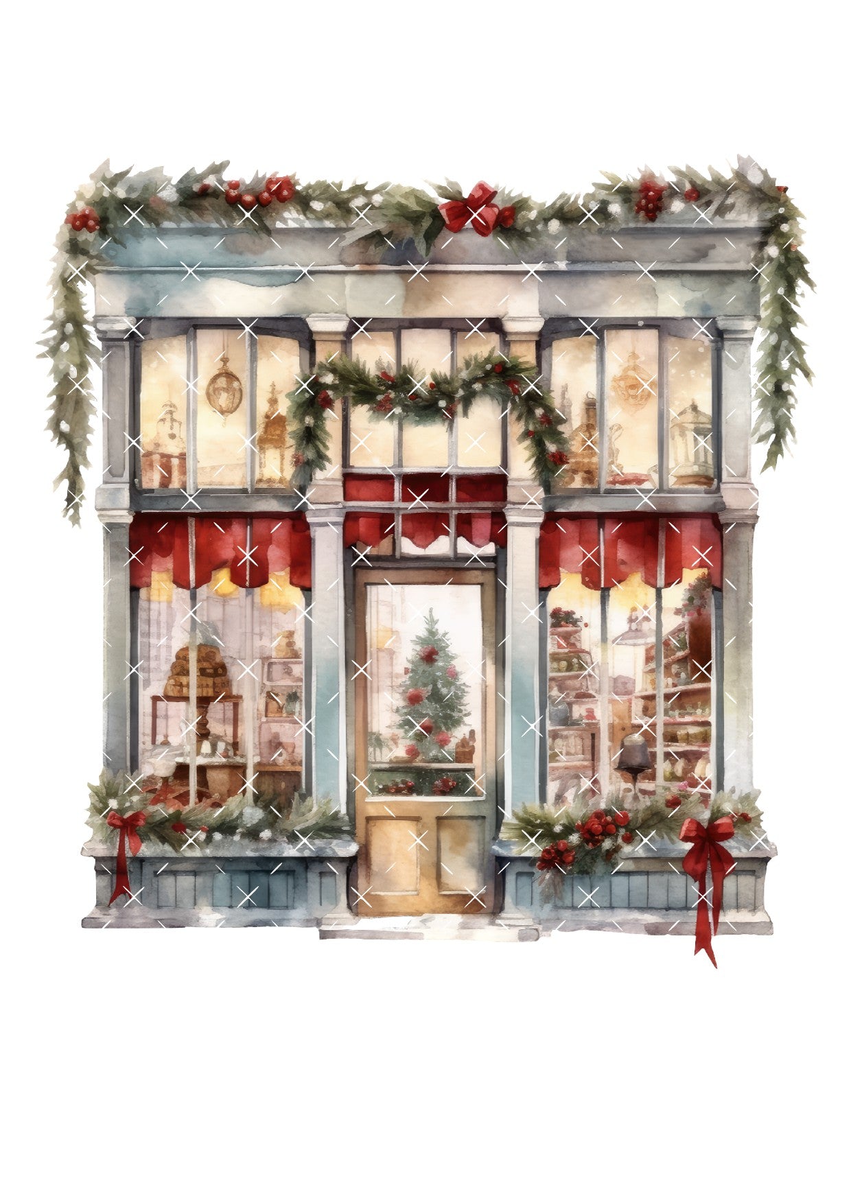 Christmas Shop Front Window Icing Sheet – Cake Toppers by Chloe