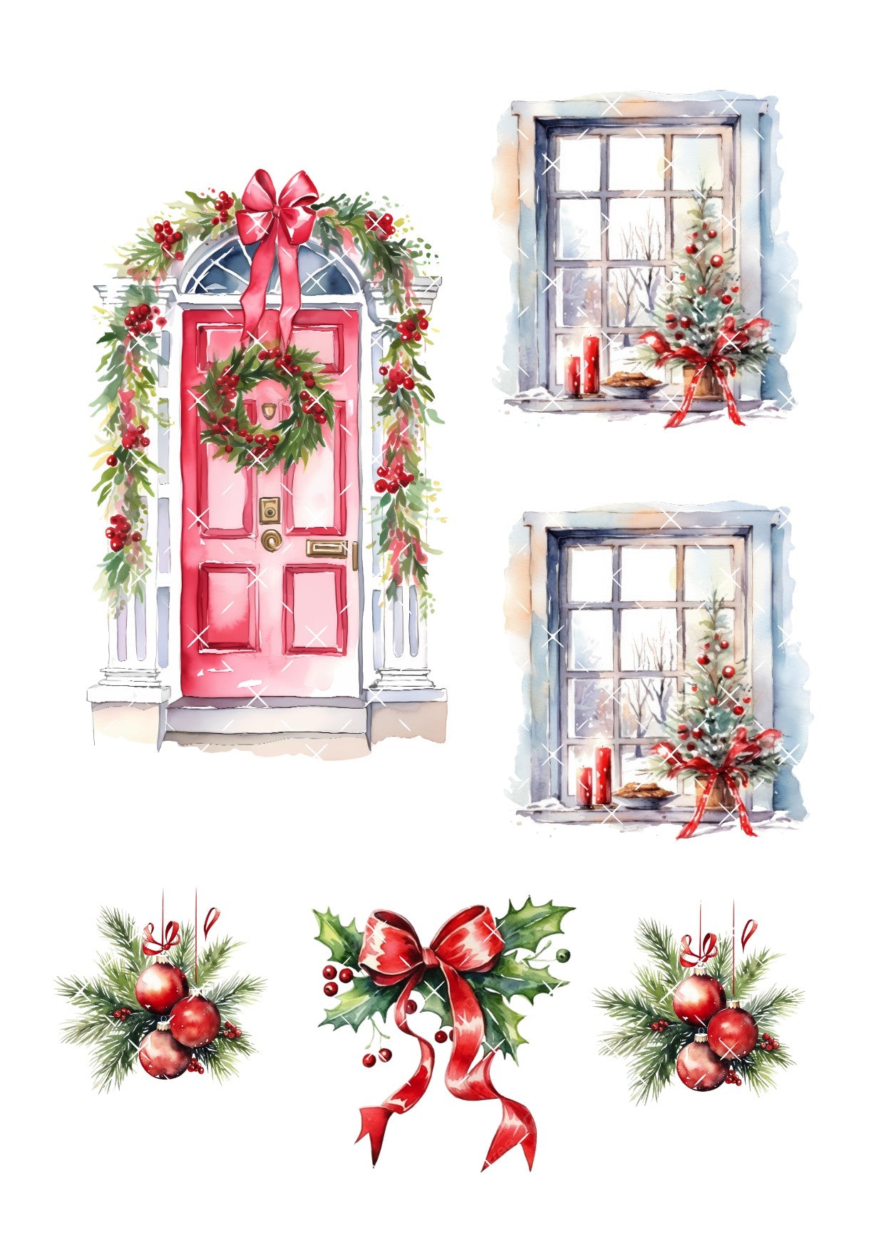 Christmas Windows/Door Icing Sheet – Cake Toppers by Chloe